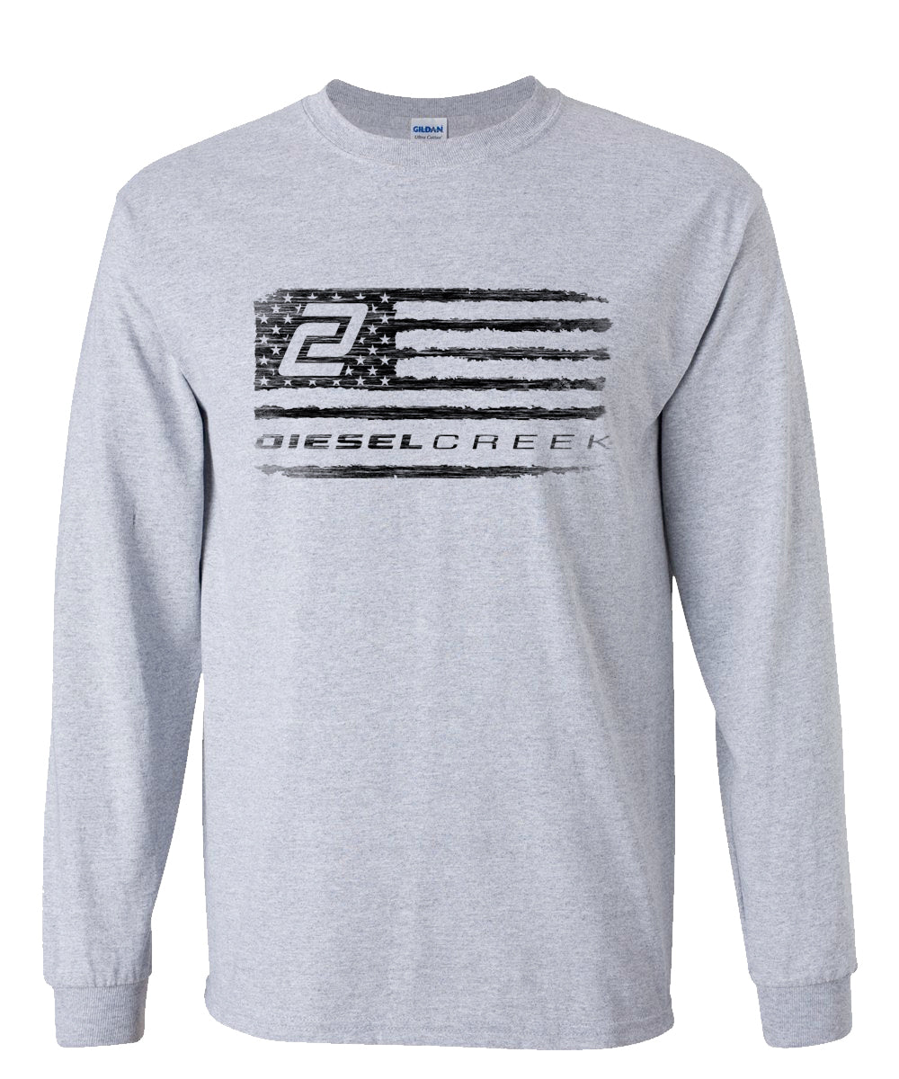 Diesel Creek Distressed Flag Long Sleeve Shirt – Diesel Creek Merch Store